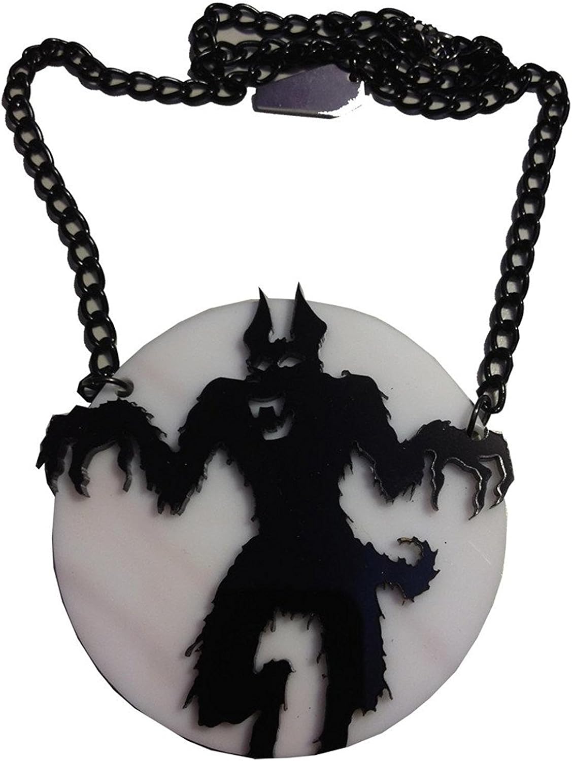 Amazon.com: Werewolf Full-Moon Pendant Necklace Halloween Horror ...