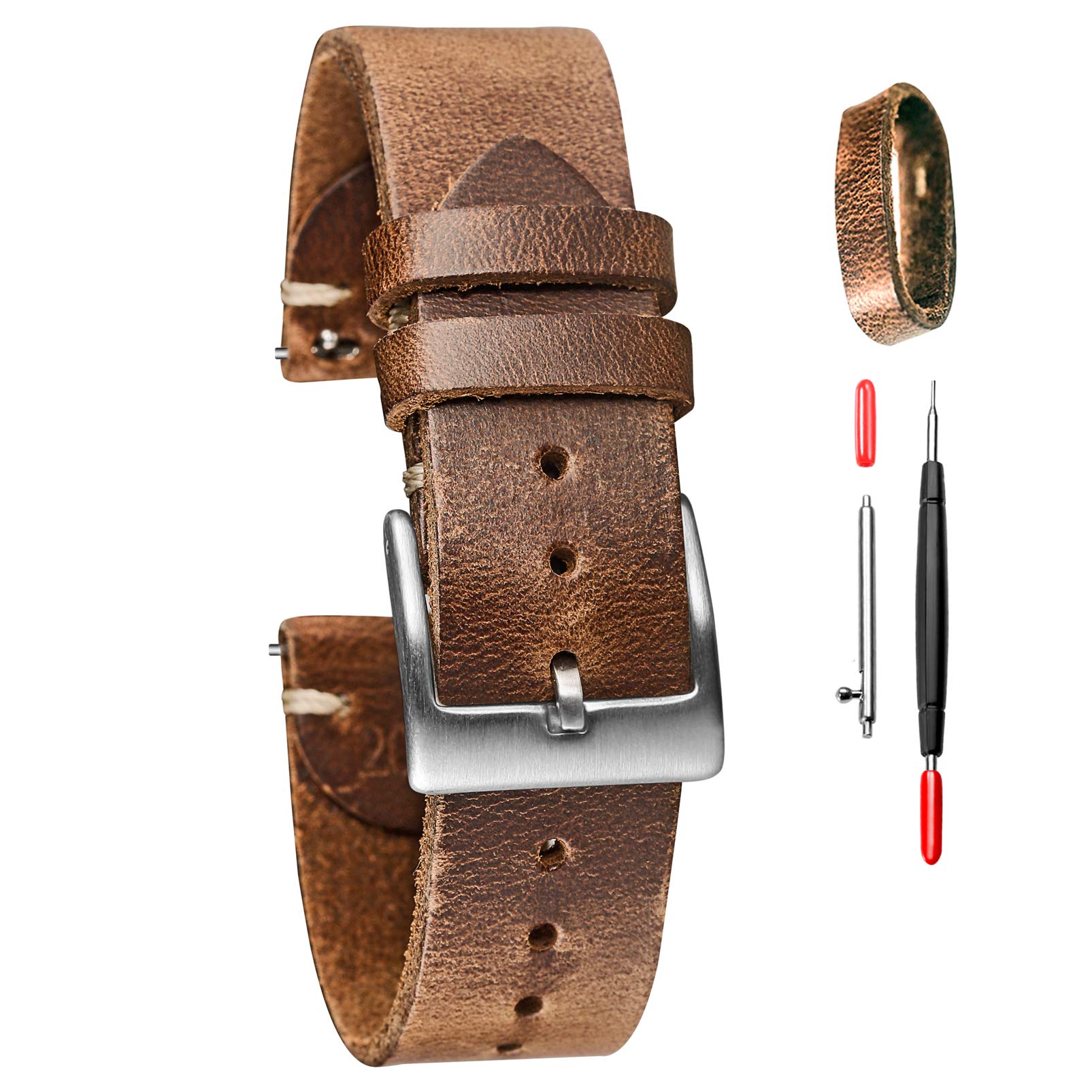 Mua torbollo 20mm Watch Bands for Men, Mens' Horween Leather Watch ...