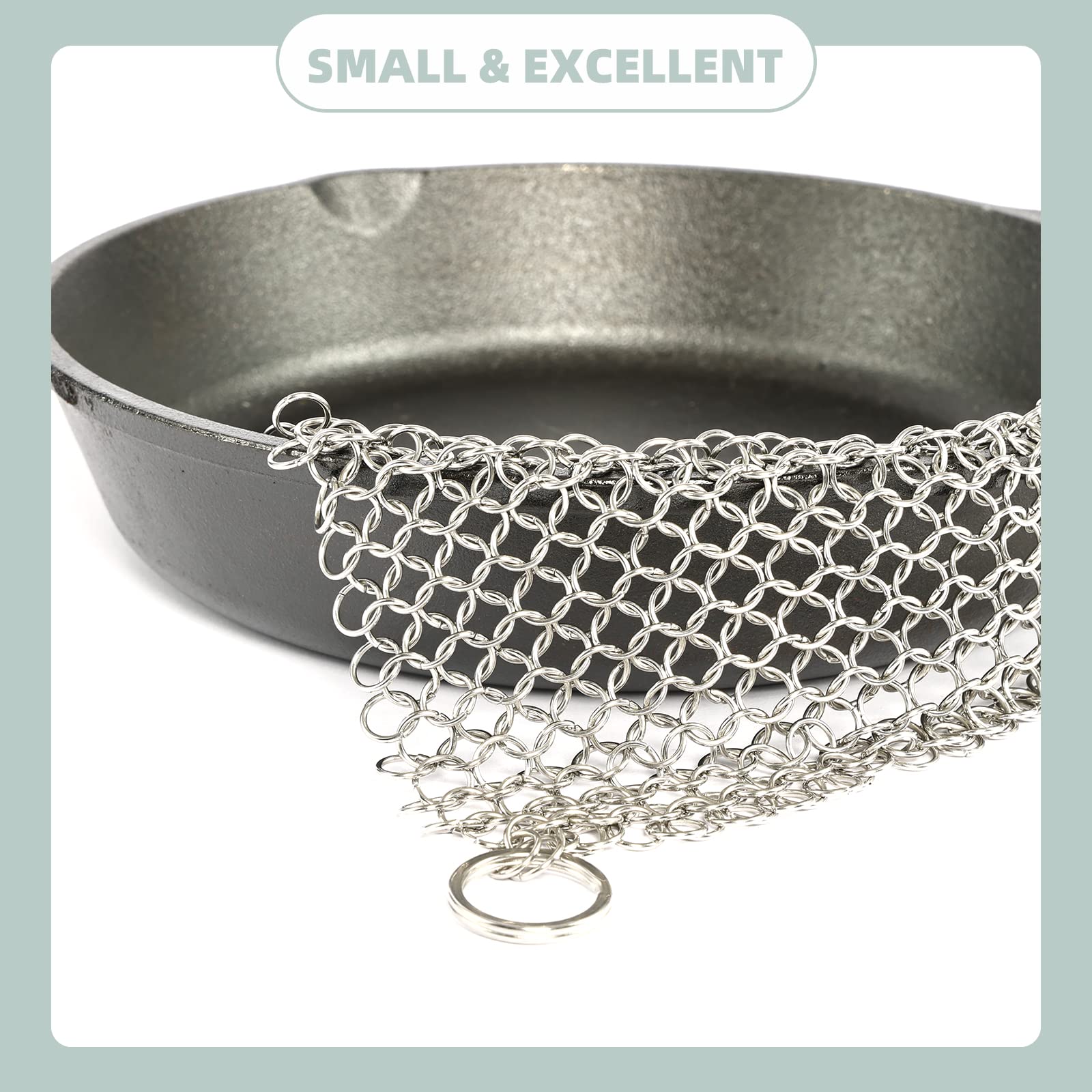 Mua Cast Iron Cleaning Scrubber-Stainless Steel Chainmail for Pans ...