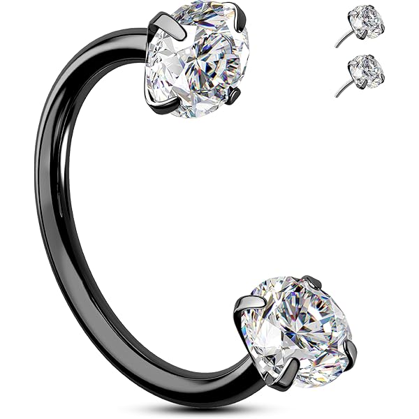 Horse Shoe Nose Ring 2PCS 316L Surgical Steel Horseshoe Nose Rings ...