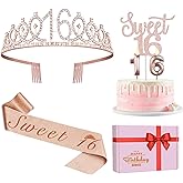 Amazon.com: 8th Birthday Decorations for Girls, Including 8th Birthday Sash,Rose Gold Rhinestone ...