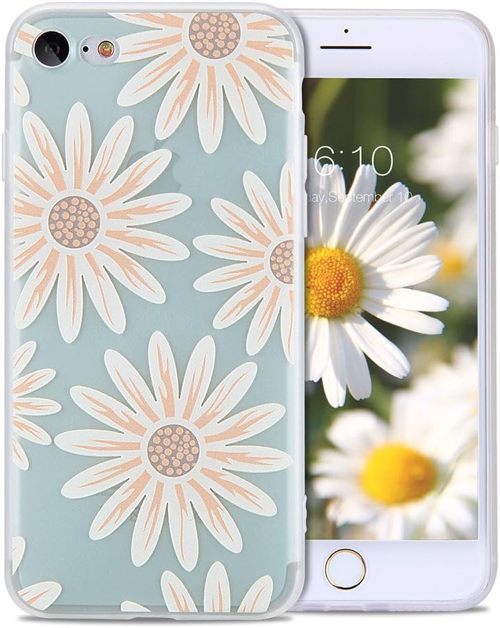 Amazon.com: iPhone 8 Cute Case, iPhone 7 Case Cute, FGA Green Daisy ...