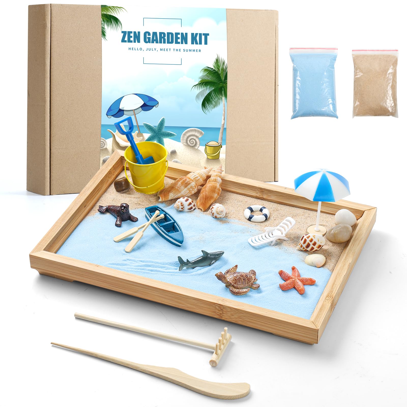 Zen Garden Kit for Desk - Premium Beautiful Japanese Mini Beach Zen ...