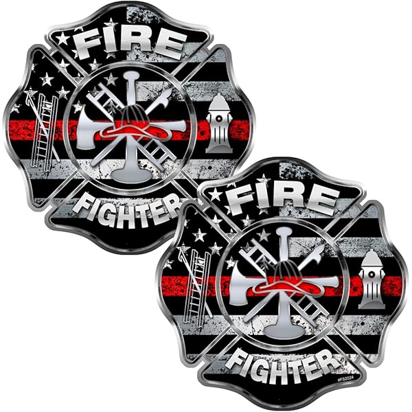 4x4 Firefighter Truck Decal Fireman Red Black Cross Sticker for Ford ...