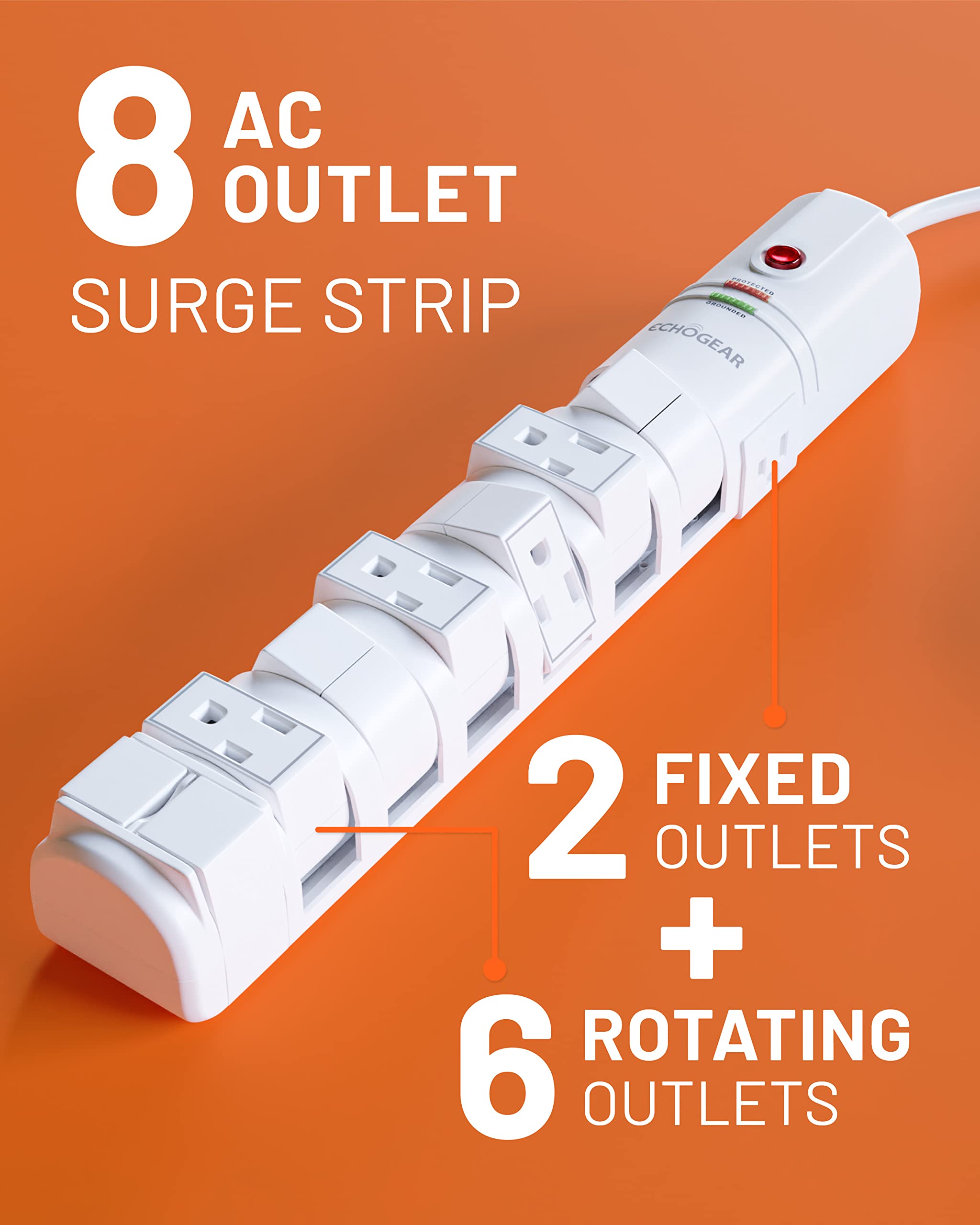 Mua ECHOGEAR VoltSpin Surge Protector Power Strip with Rotating Outlets ...