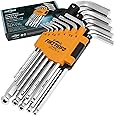 FIRSTINFO H5902ML Metric Size Allen Wrench/Hex Key Set with Long Arm Ball End, 12-Piece, SNCMV ...