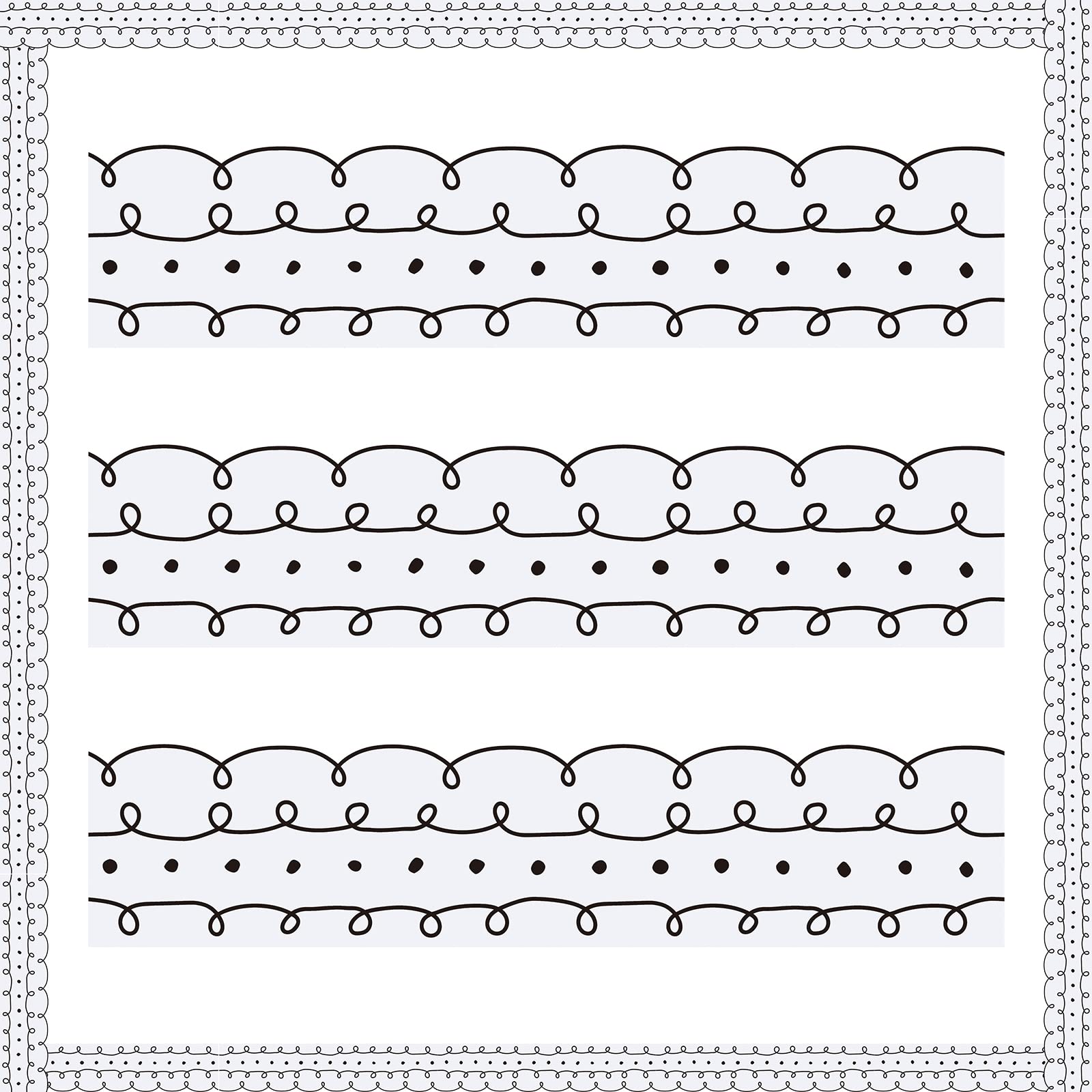 88 Pcs Bulletin Board Borders 101 Ft Black and White Dots Classroom ...