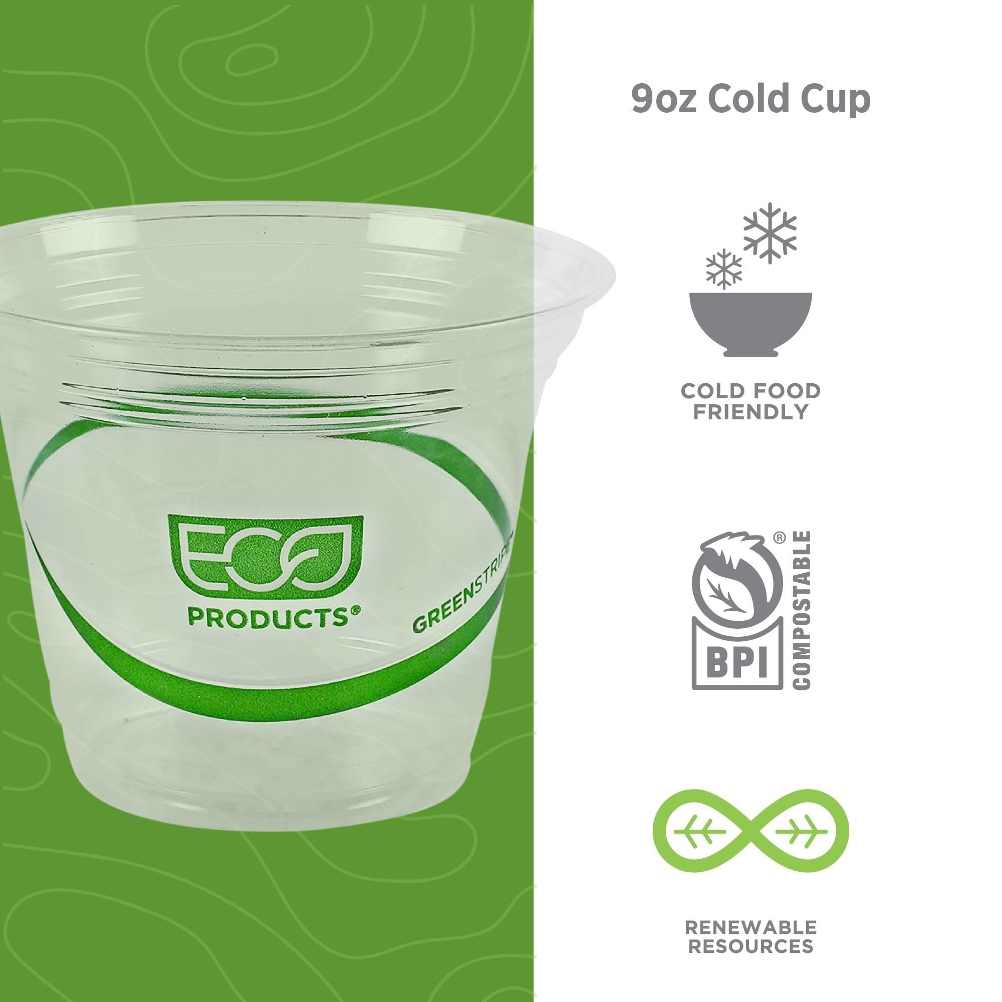 Mua GreenStripe Clear Compostable 9oz PLA Plastic Cups, Case of 1000 ...