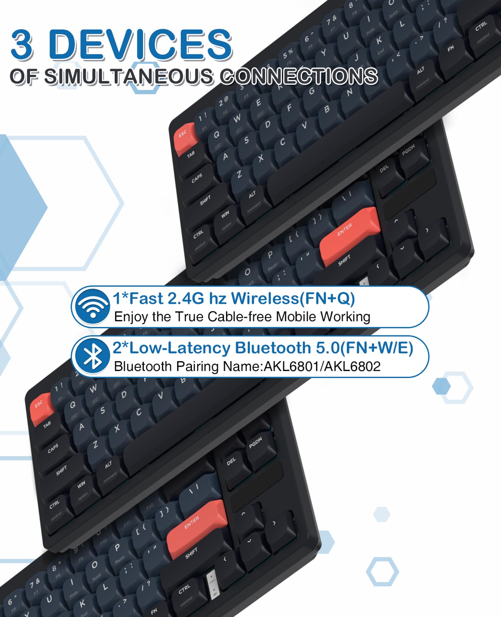 Mua MAGIC-REFINER RKL680 Ultra-Thin Wireless Mechanical Keyboard, 60% ...