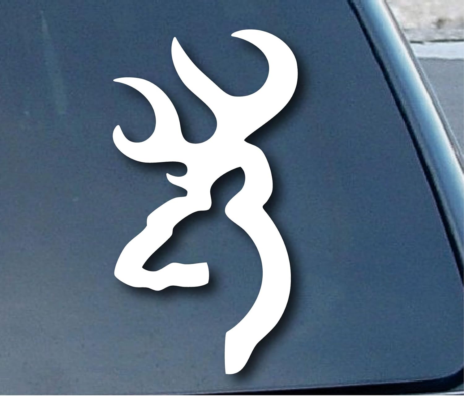 Browning Deer Head Car Window Vinyl Decal Sticker 5" Tall (Color: White ...