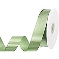 Amazon.com: Sage Green Satin Ribbon 1 Inch, 50 Yards Solid Fabric Light ...