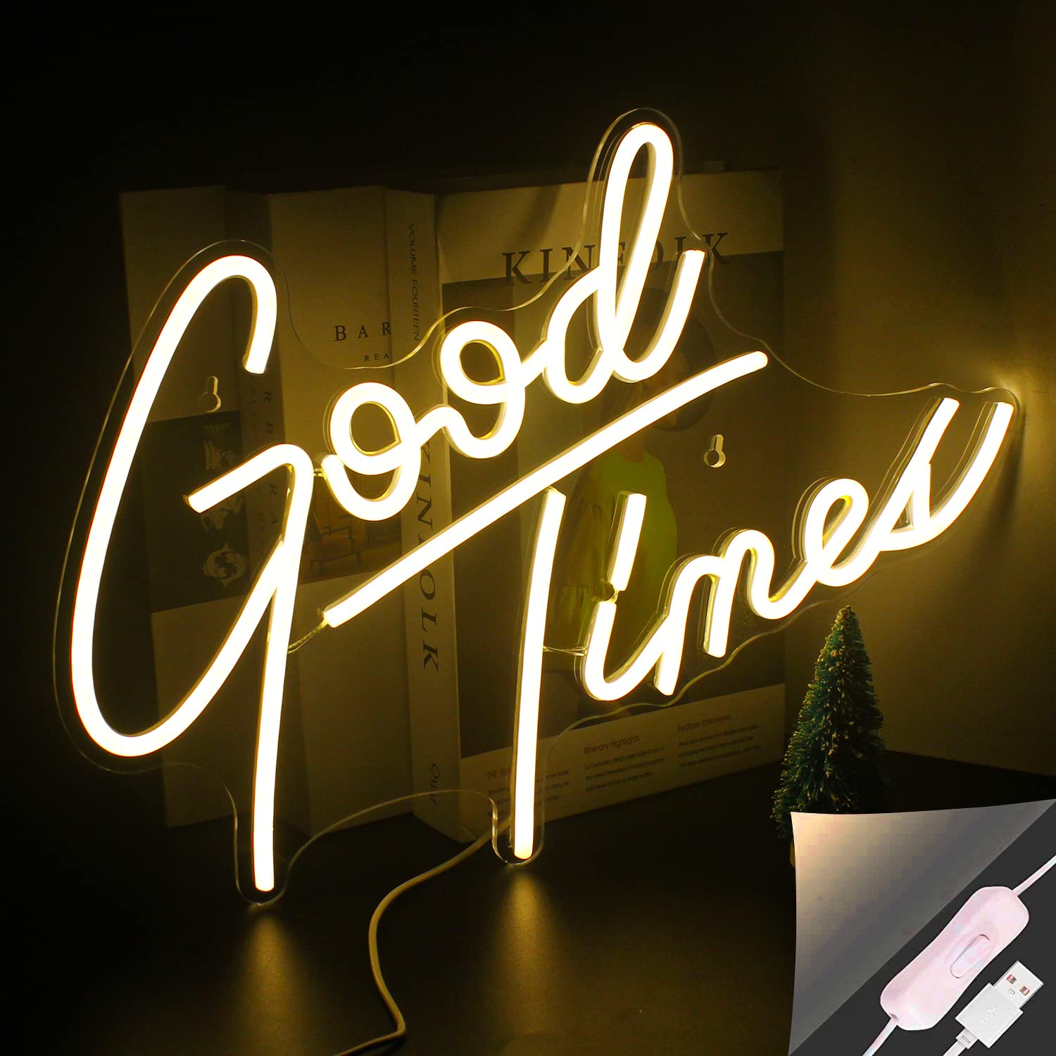 Looklight Good Times Neon Sign,Led Signs Wedding Neon Light for Wall ...