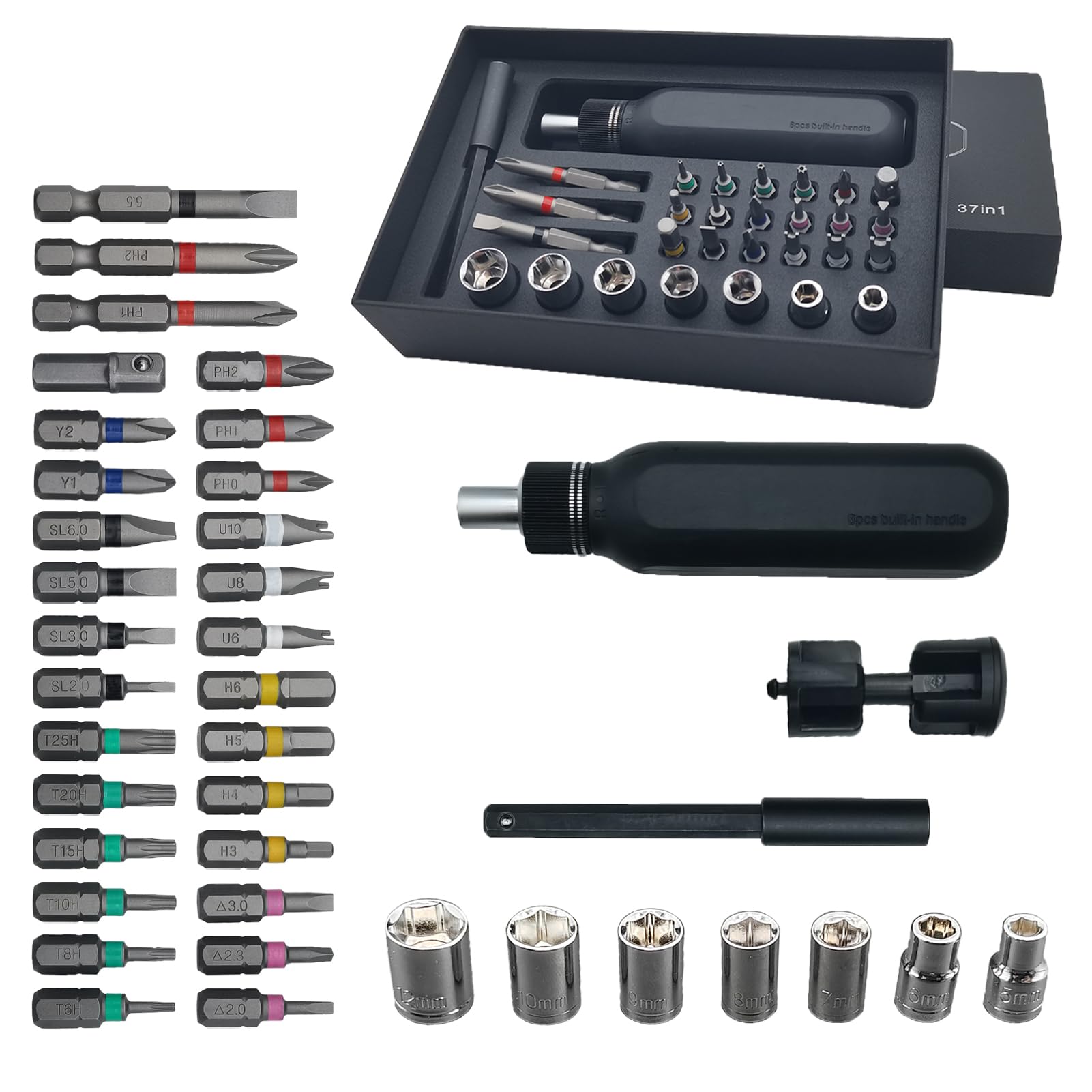 SOWINOS Precision Ratchet Screwdriver Set, 37 IN 1 Magnetic ...