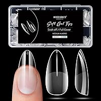 AILLSA Short Almond Nail Tips - 240 PCS Upgraded Matte Soft Gel Nail ...
