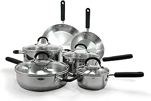 Amazon.com: Oneida 10pc Stainless Steel Induction Cookware Set: Kitchen ...