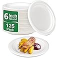 Amazon.com: Uniecocus Small Paper Plates 6 Inch, 125 Pack Paper Dessert ...
