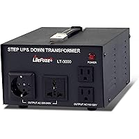 Amazon.com: LiteFuze LT Series 3000 Watt Voltage Converter Transformer Step Up/Down - 110v to ...
