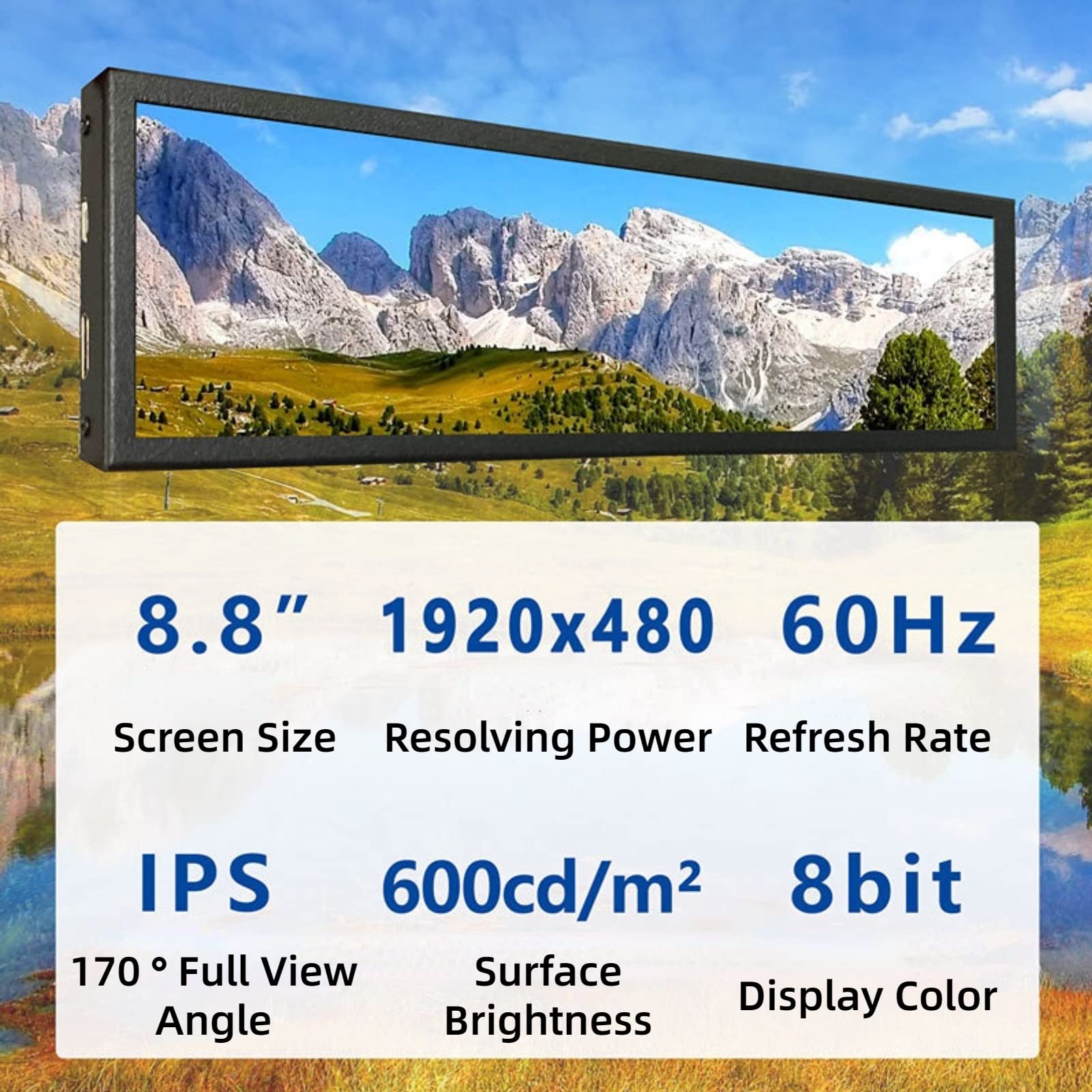 Mua Yunseity 8.8inch Monitor, 170 Ultra Wide Monitor 480x1920 IPS LCD ...
