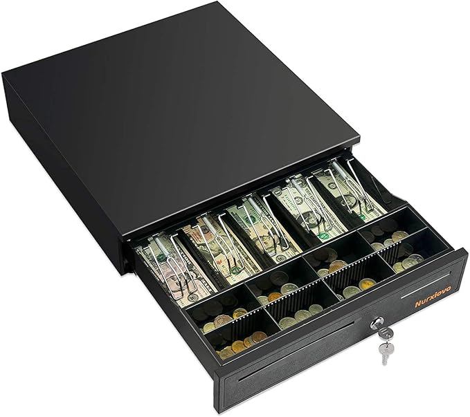 Amazon.com : Nurxiovo Cash Register Drawer 16 Inch Money Box 5 Bill 5 ...