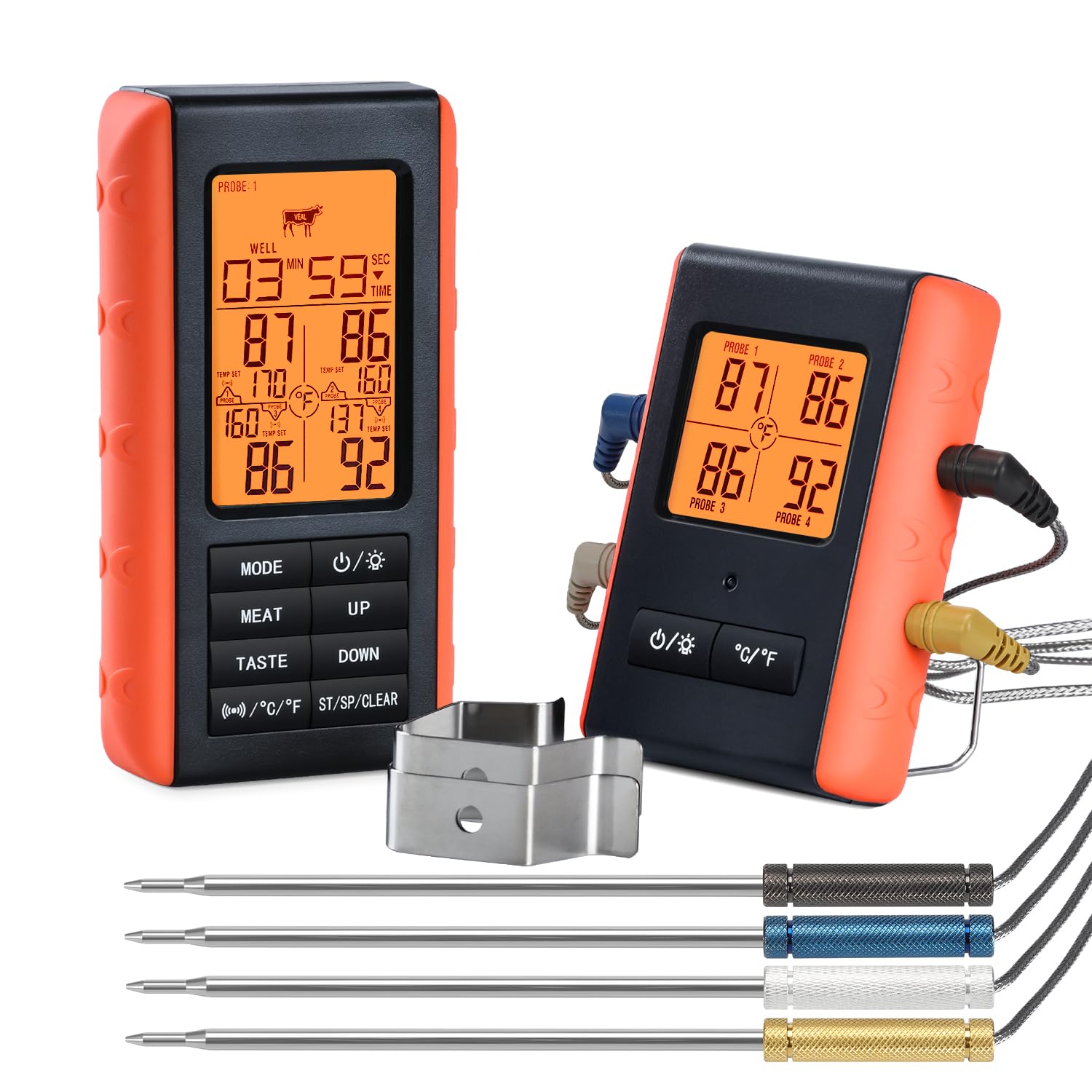 Wireless Meat Thermometer for Grilling and Smoking, Food Thermometer ...