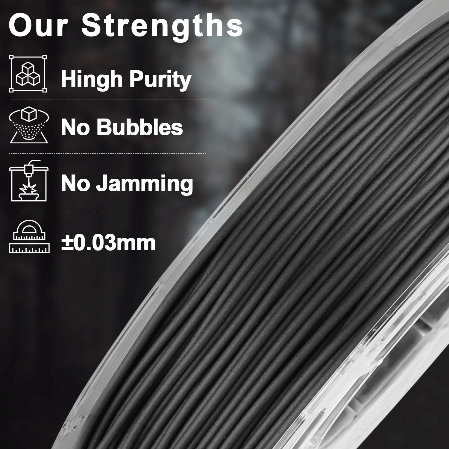 AMOLEN PLA Filament 1.75mm, Wood, Walnut Wood, Red Wood, Ebony Wood 3D ...