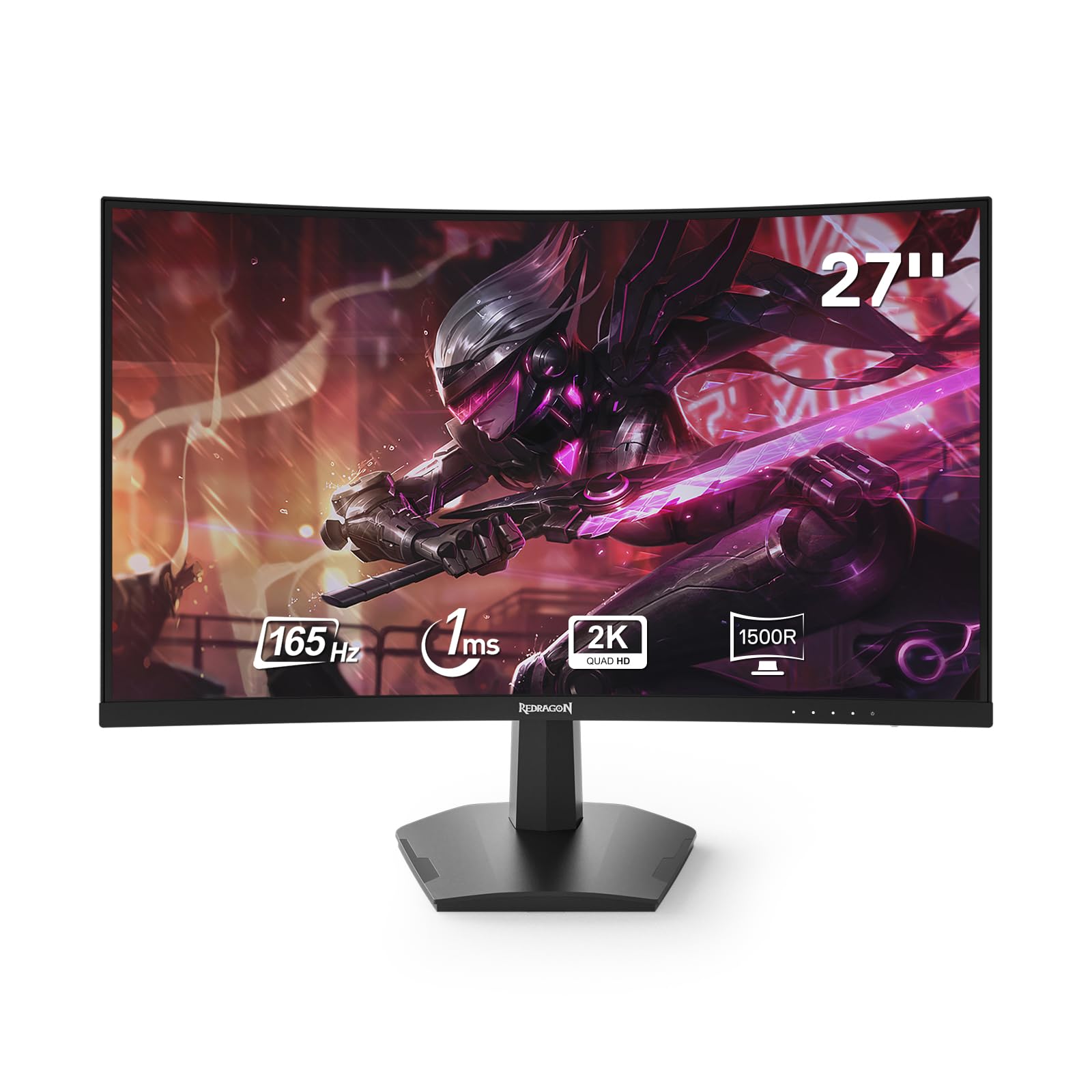 Redragon 27" 144hz/165HZ Curve Gaming Monitor, QHD 2K (2560X1440) IPS ...