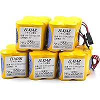 Amazon.com: elxjar (3-Pack) BR-2/3AGCT4A 6V 4400mAh Replacement Battery for Panasonic FANUC A98L ...