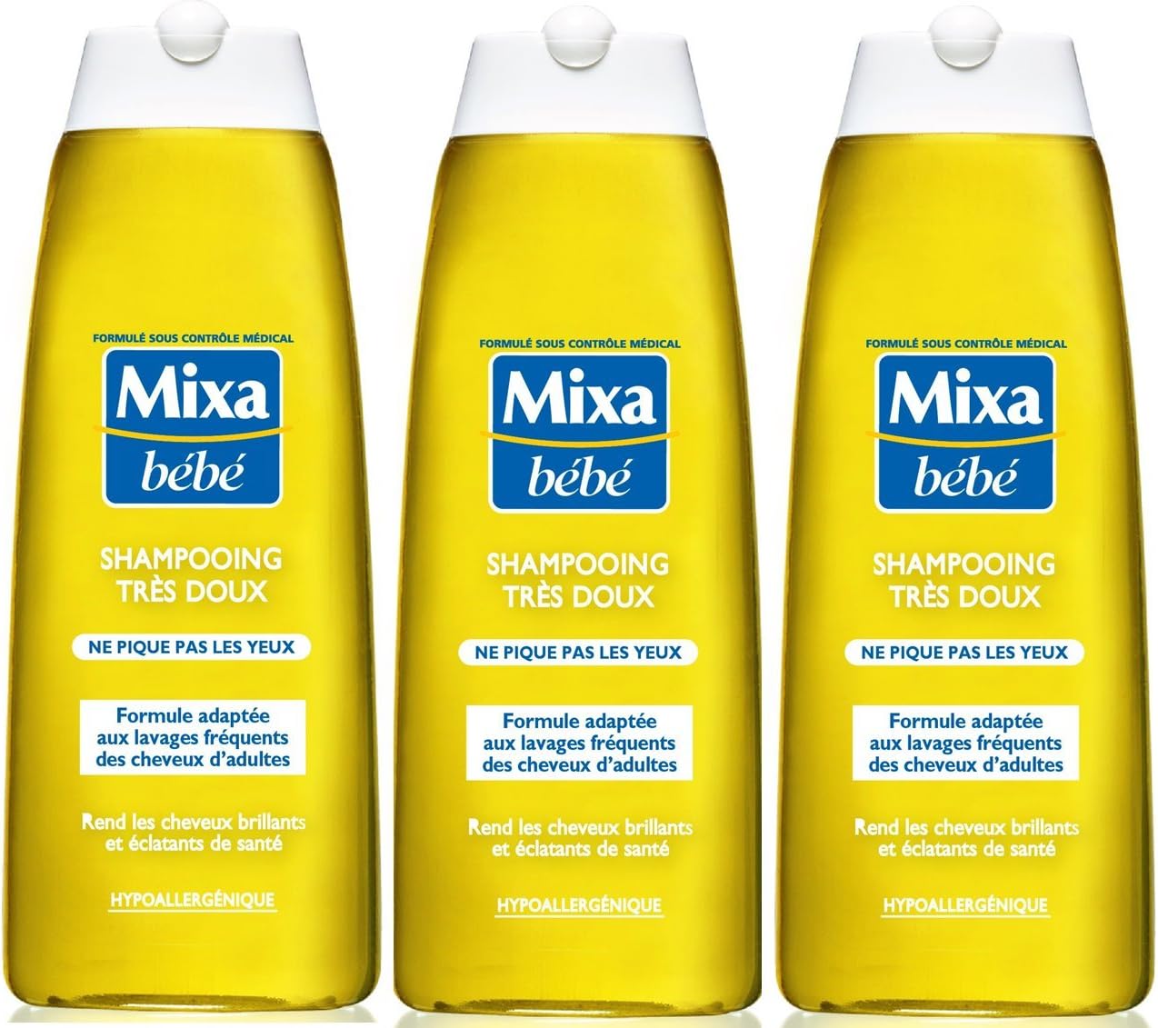 Mixa Bébé Shampooing Très Doux Hypoallergénique 250 ml - Lot de 3 ...