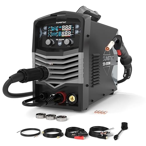 Sunstac MIG Welder, 200A 110V/220V MIG/Flux Core/Spool Gun/Lift TIG ...
