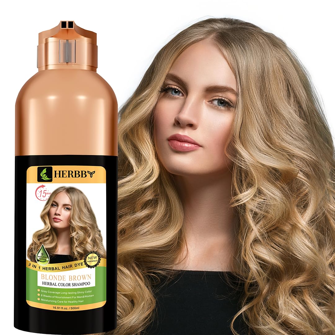 HERBBY Hair Color Shampoo for Gray Hair Coverage&Color Transform with 9 ...