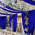 Amazon.com: Blue Ceiling Drapes Wedding Arch Drapes Fabric 2 Panels ...