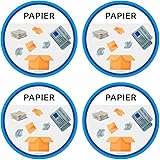 3er SET Altpapier blau Aufkleber Mülltrennung Papier Abfalltrennung ...