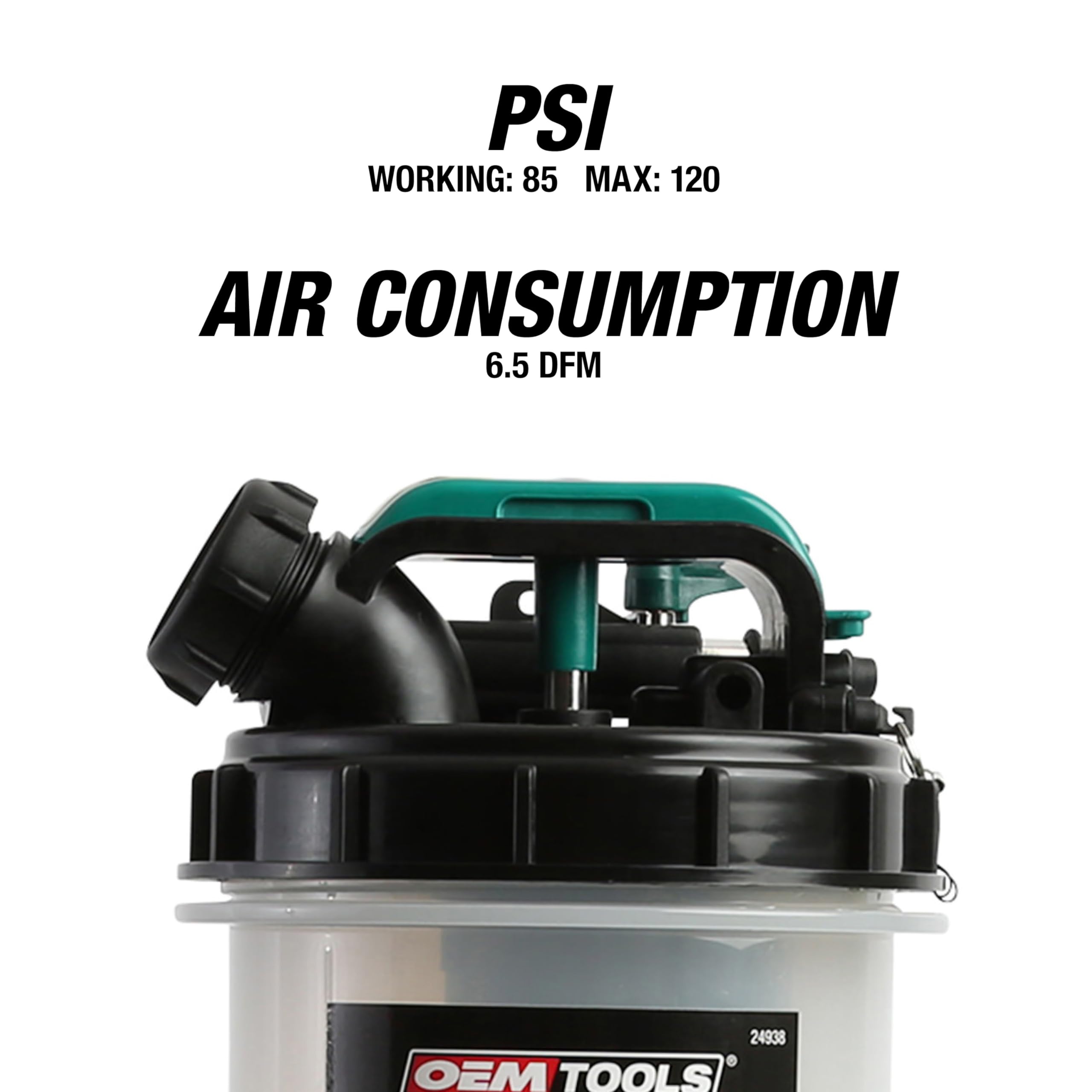 OEMTOOLS 24938 Pneumatic/Manual Fluid Extractor, 9.5L Oil Extractor ...