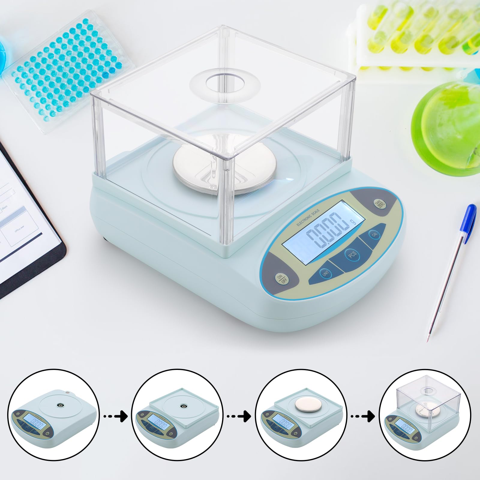 Lab Scale 500gx0.001g High Precision Lab Analytical Balance, Accurate ...