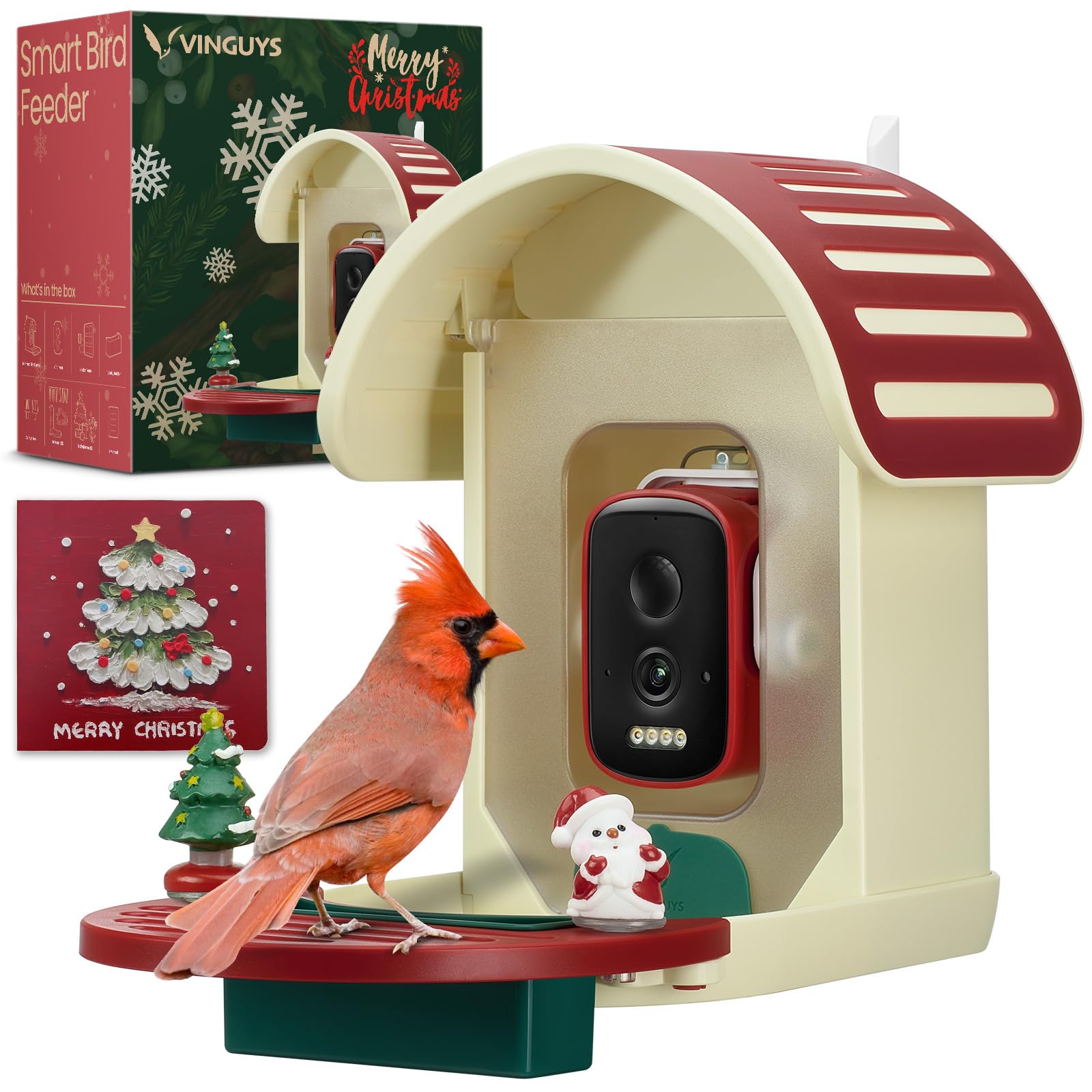 VINGUYS® Bird Feeder with Camera - Christmas Limited, Smart Bird Feeder ...