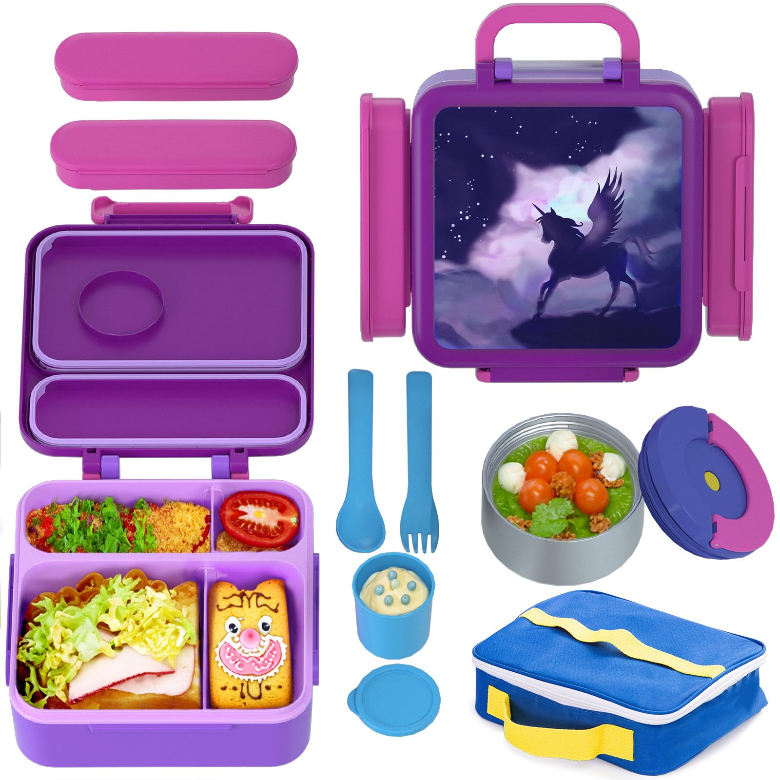 Mua HAIXIN Bento Box for Kids - Insulated Lunch Box with Thermos for ...