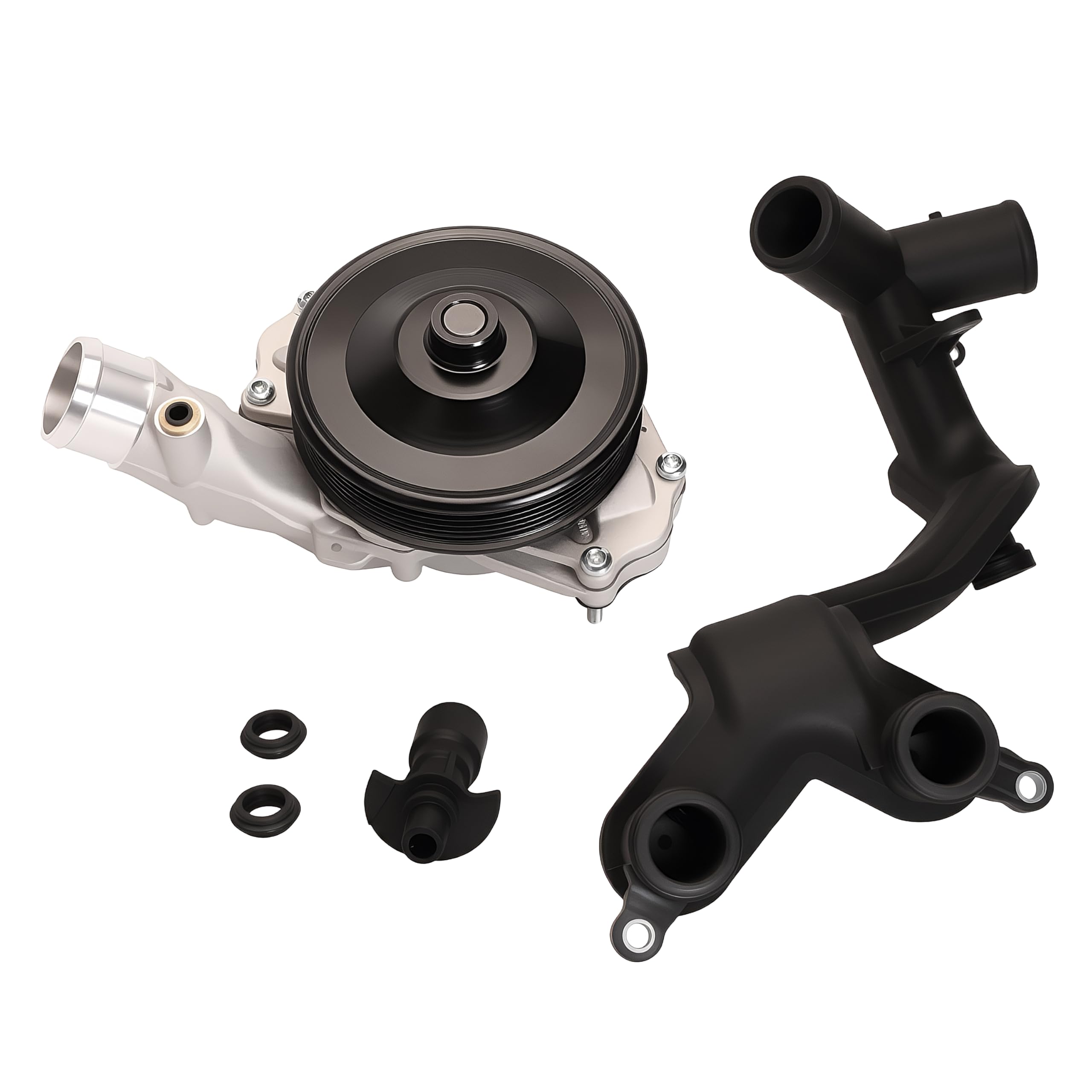 Water Pump + Engine Oil Cooler Inlet Connector + Water Pump Outlet ...