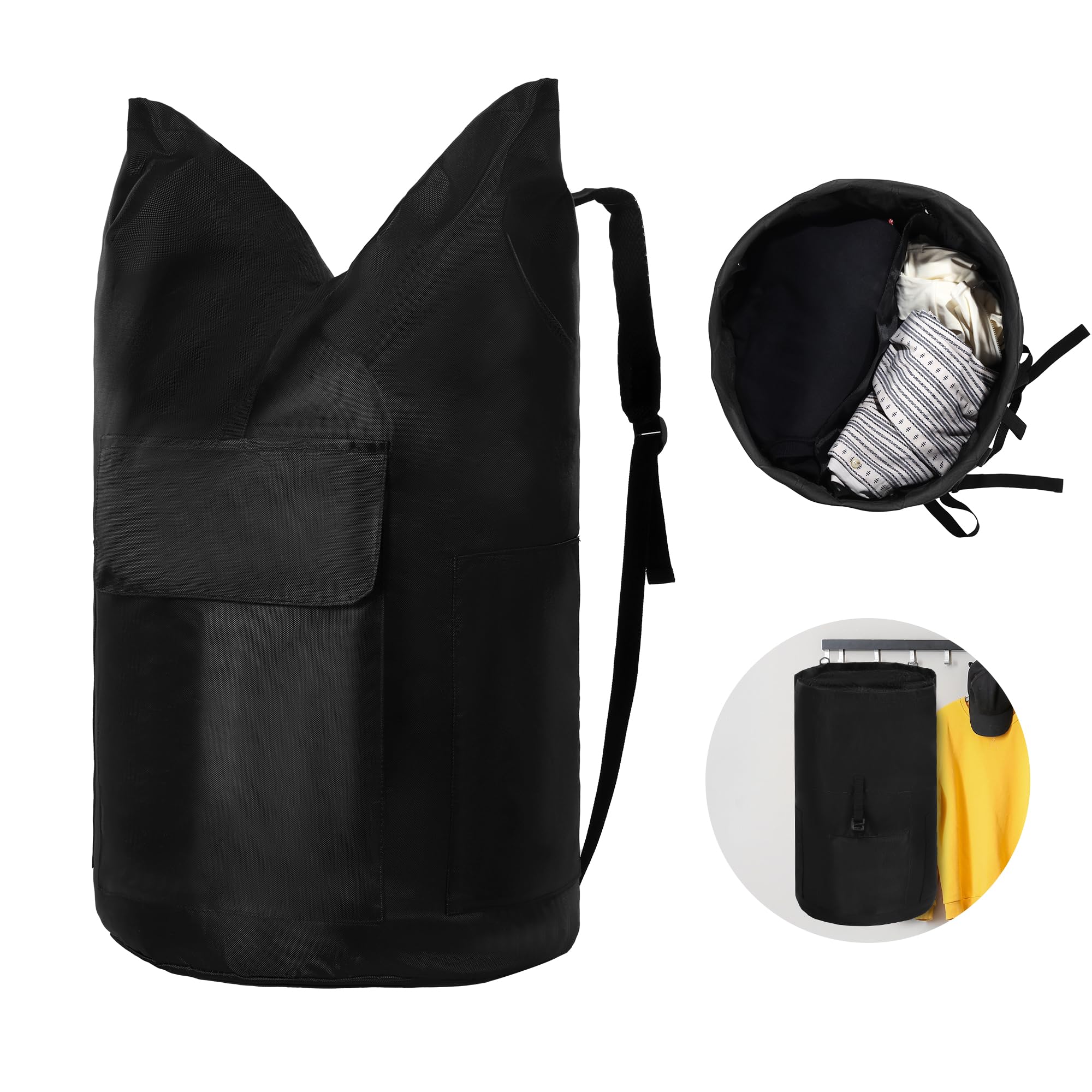 MABOZOO Laundry Bag Backpack for Separating Clothes,Laundry Hamper Bag ...