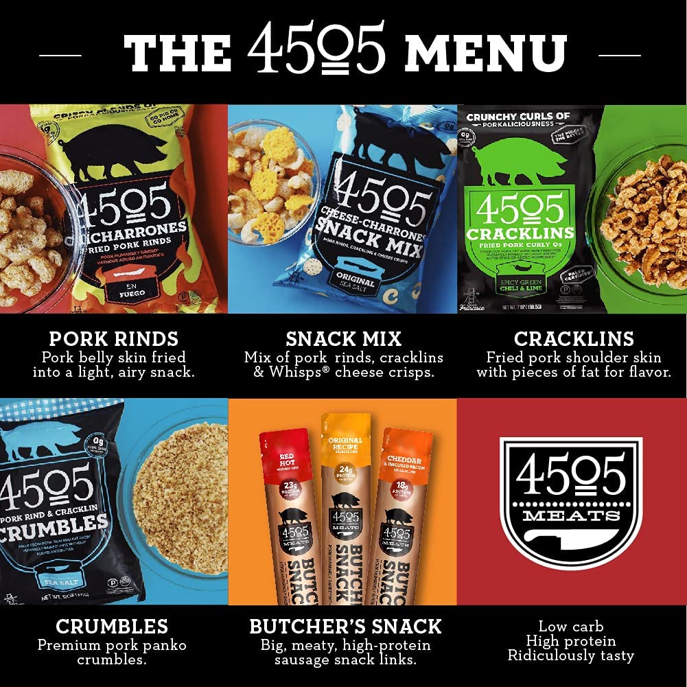 4505 Meats, Chicharrones, Fried Pork Rinds, Classic Chili, 2.5 Ounce on ...