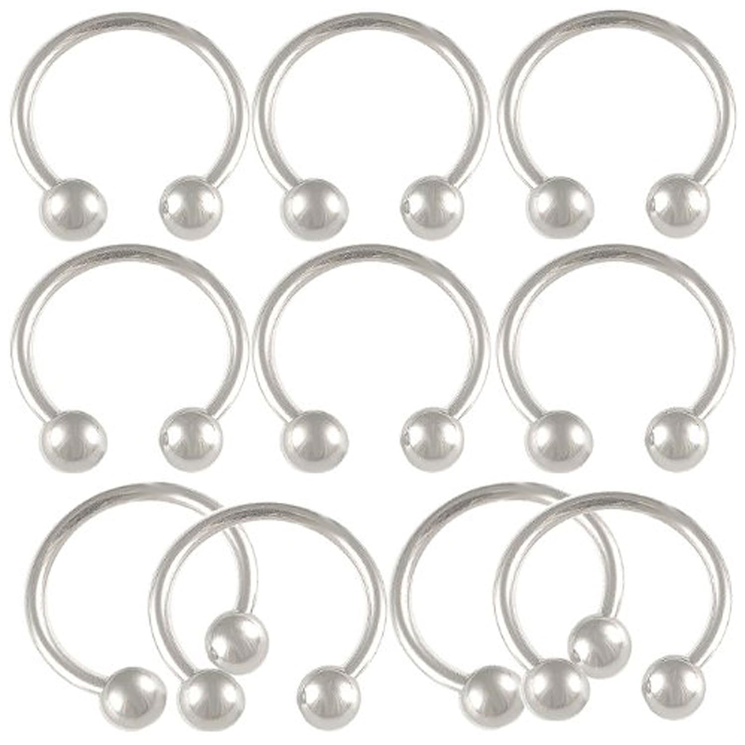 bodyjewellery 14g 14 Gauge 1/2 Inch Surgical Steel Eyebrow Lip Bars Ear ...