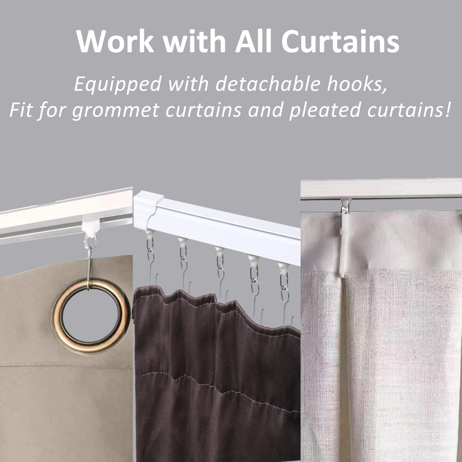 Mua 6ft Ceiling Track for Curtains, Never Rust & Enough Rollers and ...