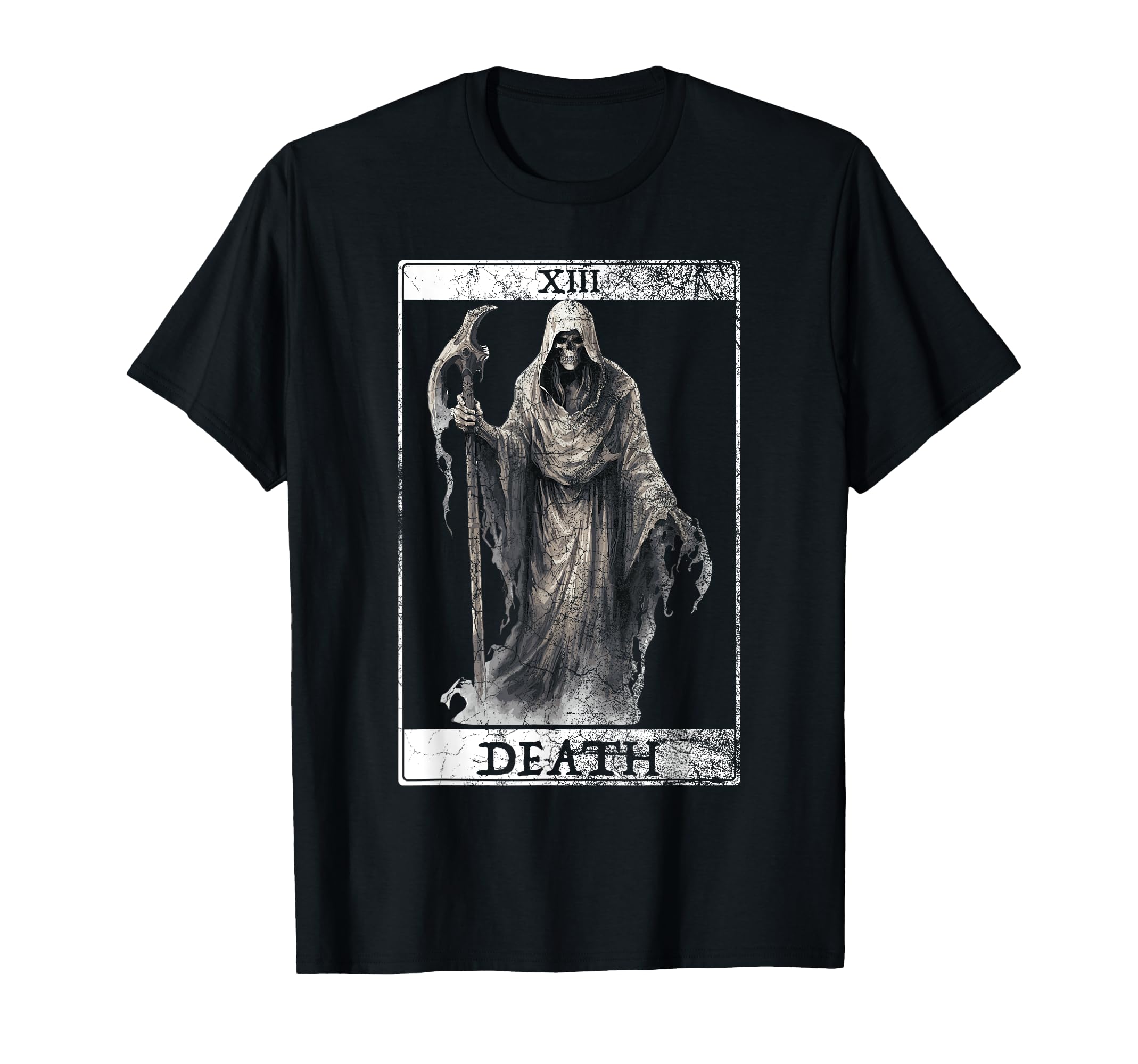 Vintage Tarot Card Death Reaper Occult Satan Unholy Horror T-Shirt XLXL ...