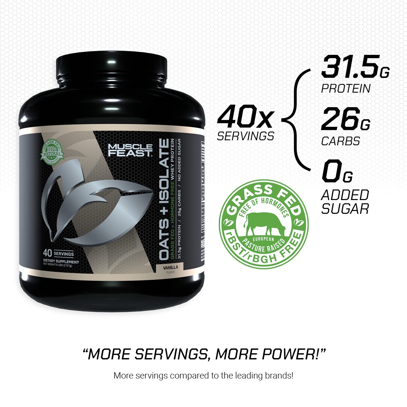 Mua Muscle Feast Grass-Fed Whey Protein Oats + Isolate Powder, Hormone ...