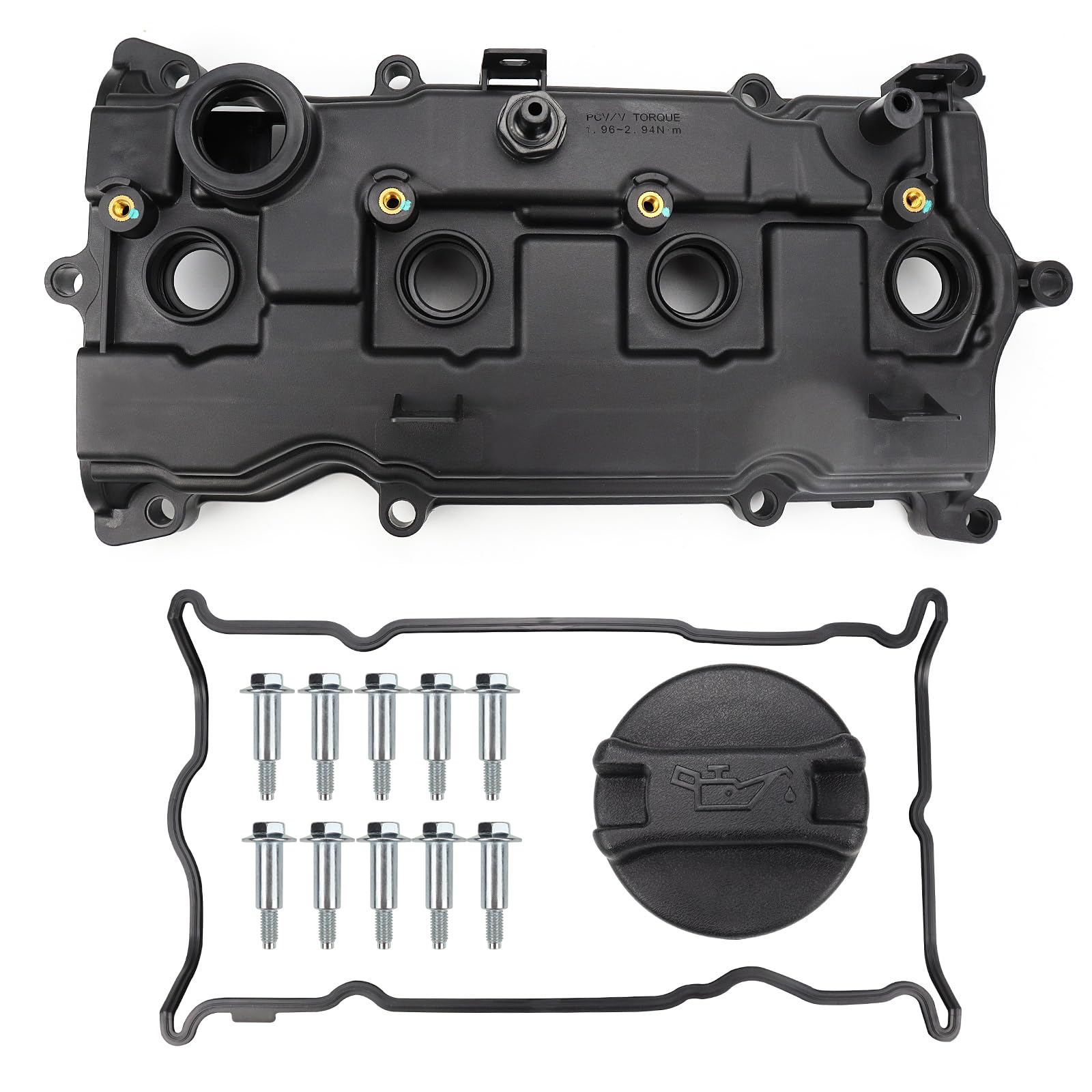 USTAR Engine Valve Cover with Oil Cap, Bolts and Gasket Compatible with ...