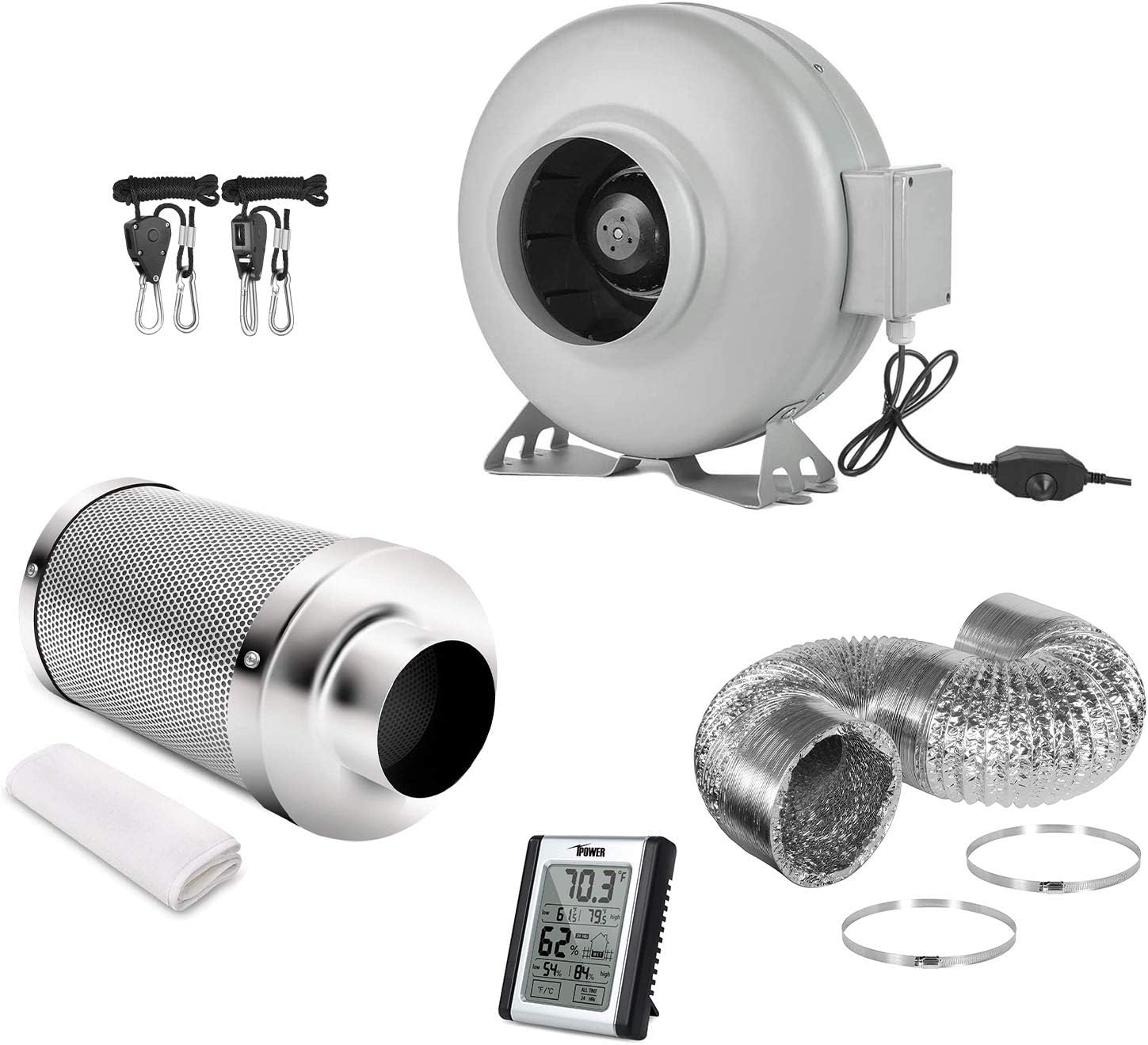 Amazon.com : iPower 6 Inch 416 CFM Inline Ventilation Fan with Variable ...