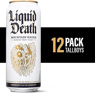 Liquid Death Agua de Montaña, 16.9 oz Tallboys (paquete de 12): Amazon ...