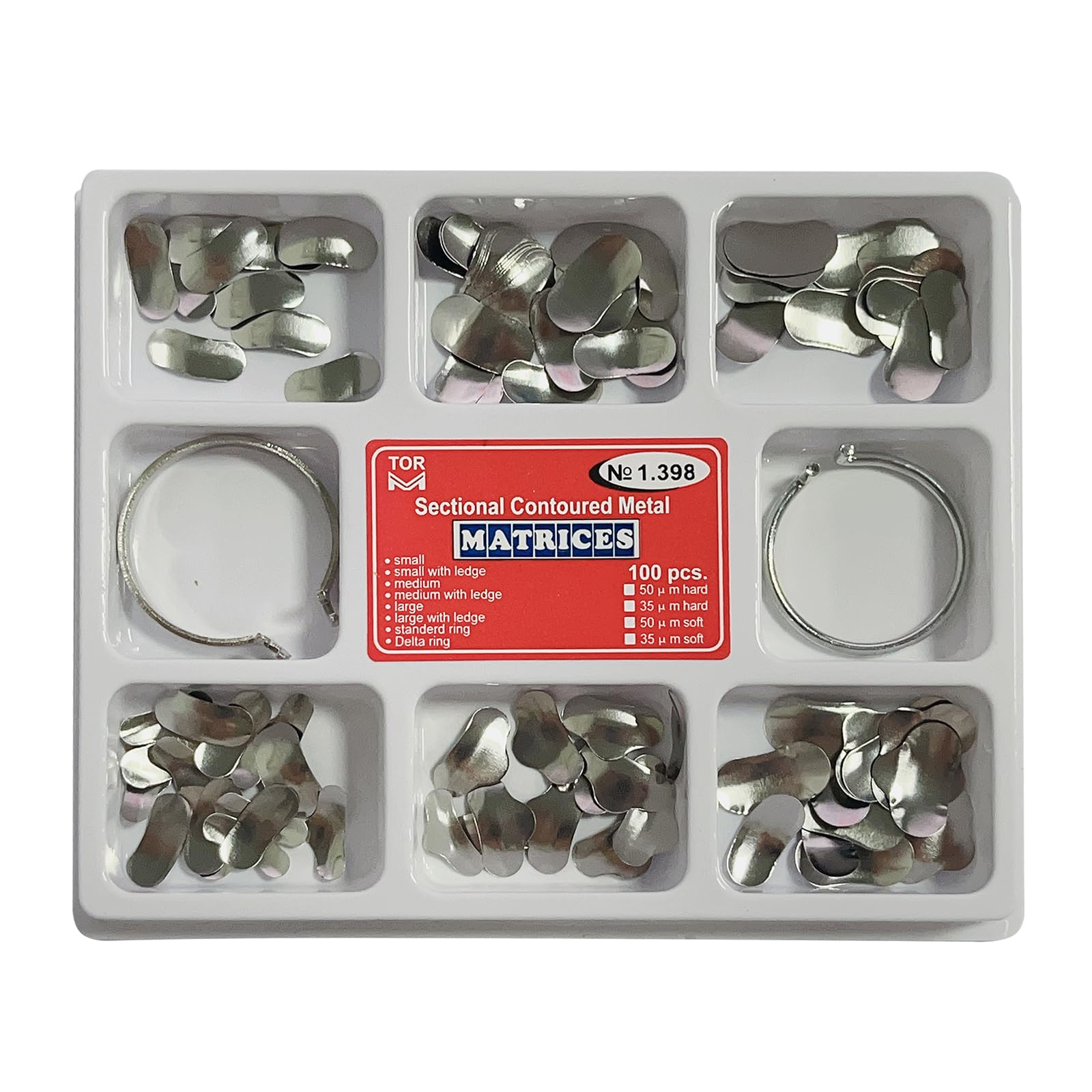 Mua 100 Pieces Stainless Steel Sectional Contoured Metal Dental ...