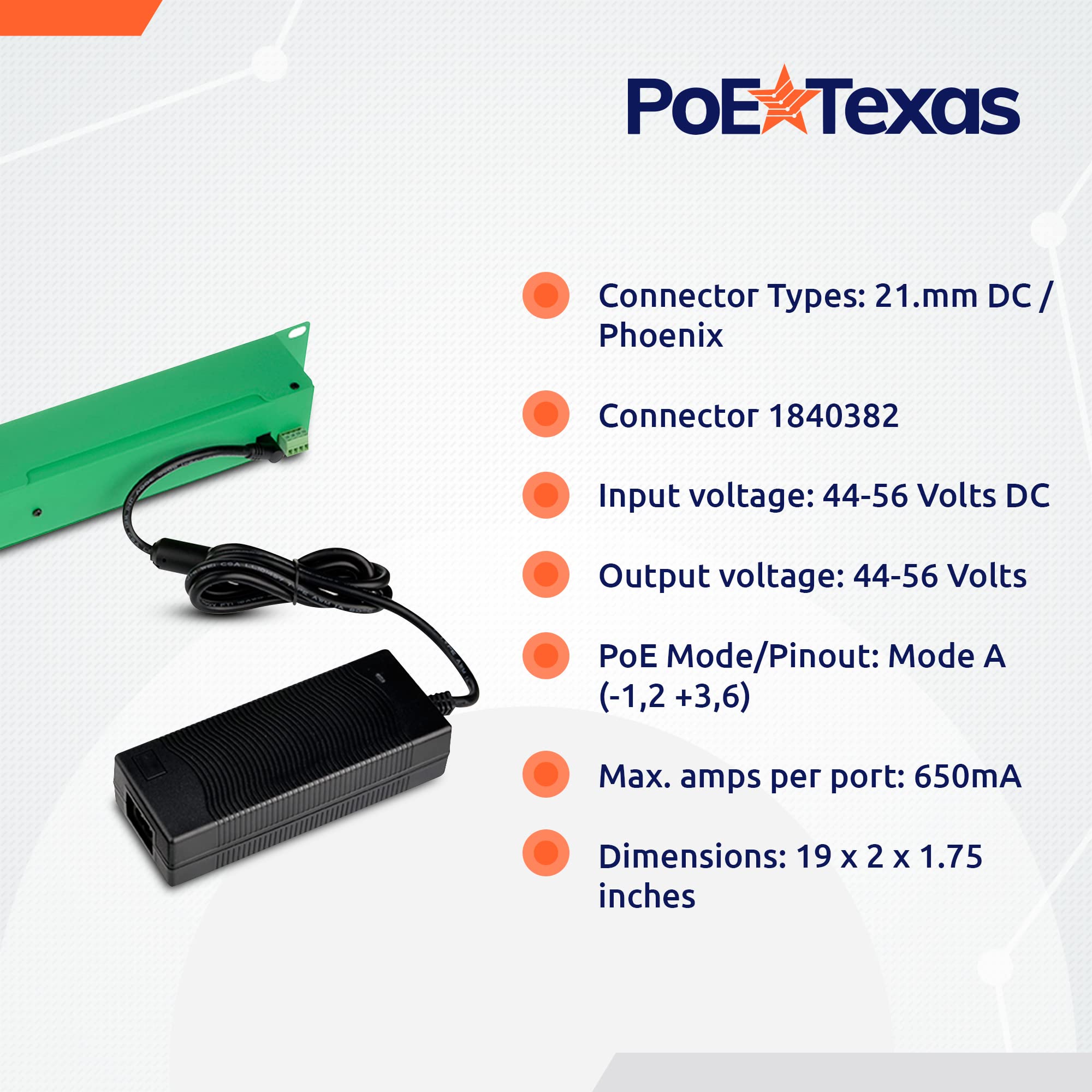 Mua PoE Texas 24 Multi Port IEEE 802.3at PoE+ Injector - Gigabit Data ...