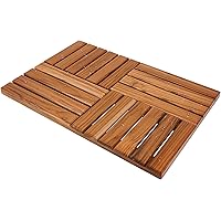 Utoplike Teak Wood Bath Mat, Shower Mat Non Slip for Bathroom,61cmx46cm ...