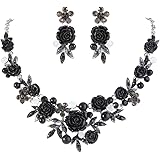 Amazon.com: EVER FAITH Women's Crystal Enamel Flower Cluster Butterfly ...